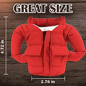 OUYOOLE Drinkware Jacket,2 Pack Beverage Jacket, Perfectly Packaged Coozy for Cans, Funny Can Cover Gifts for Women, Men, Mom, Dad and Boyfriend(Red+Black)