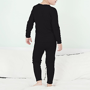 Girls Underwear Kids Thermal Underwears Toddler Winter Base Layer Long Johns Sets for Boys A Black Large (100) /3T-4T