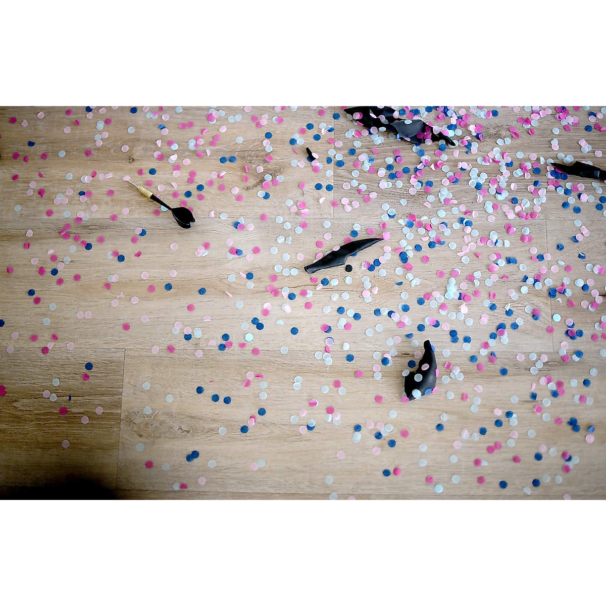 Rool - Gender Reveal Ideas Party Supplies Game Pack - Gender Reveal Dart Board Game, Balloon for Girl or Boy, Decoration Balloons Confetti, Pink, Blue and Black Gender Reveal Balloons