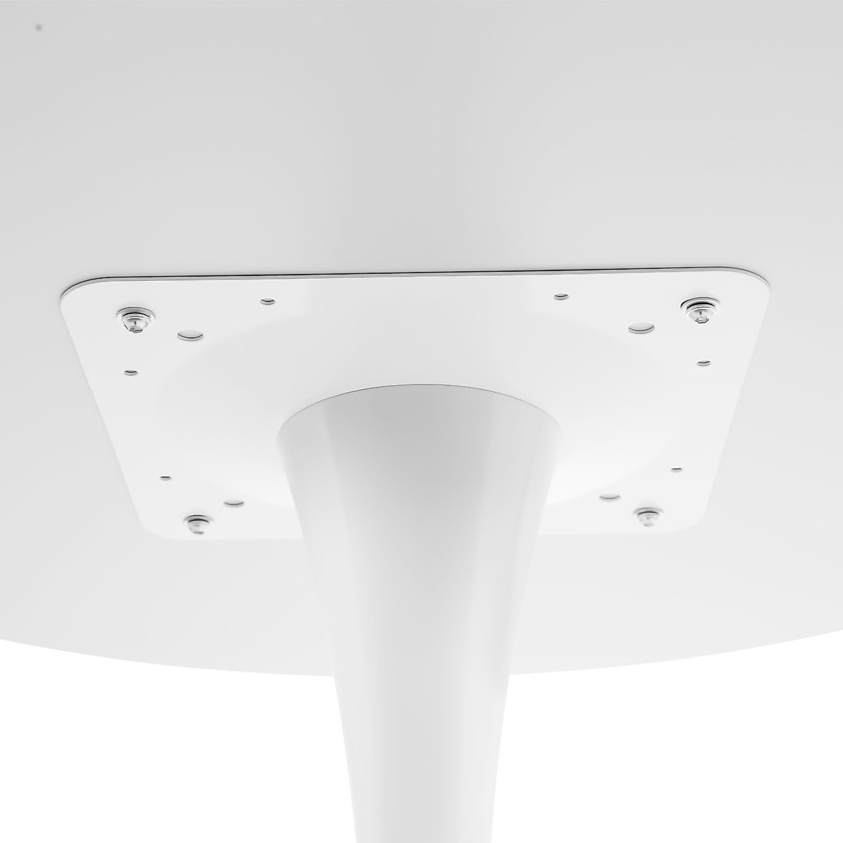 Round Dining Table, Tulip Kitchen Dining Table, Modern Small Desk Density Board Casual Table Coffee Table, Load-Bearing Capacity 165.35lbs, Suitable for Restaurant, Café, Dining Room, Balcony (White)