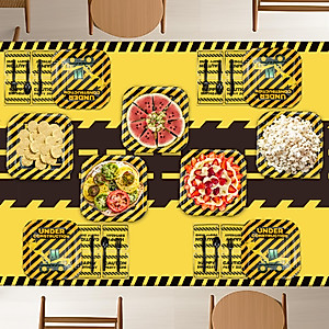 Dvaorc 4 Pack Construction Party Tablecloths Rectangle Construction Table Covers Dump Truck Birthday Table Cloth for Kids Boys Birthday Construction Birthday Party Supplies 51 x 86 Inch