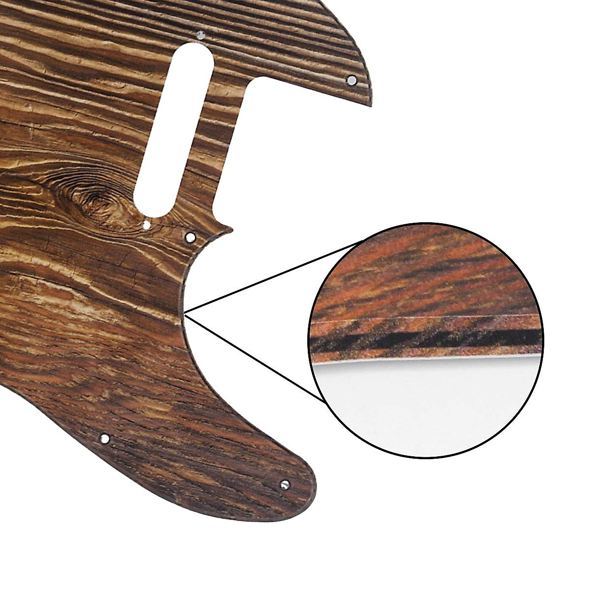 FLEOR 8 Hole TL Pickguard Scratch Plate with Pickguard Screws Set Fit USA/MX Standard TL Style Pickguard Replacement, 3Ply Wood Color