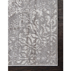 Unique Loom Sofia Collection Area Rug - Grand (6' 1" x 9' Rectangle, Light Gray/ Ivory)