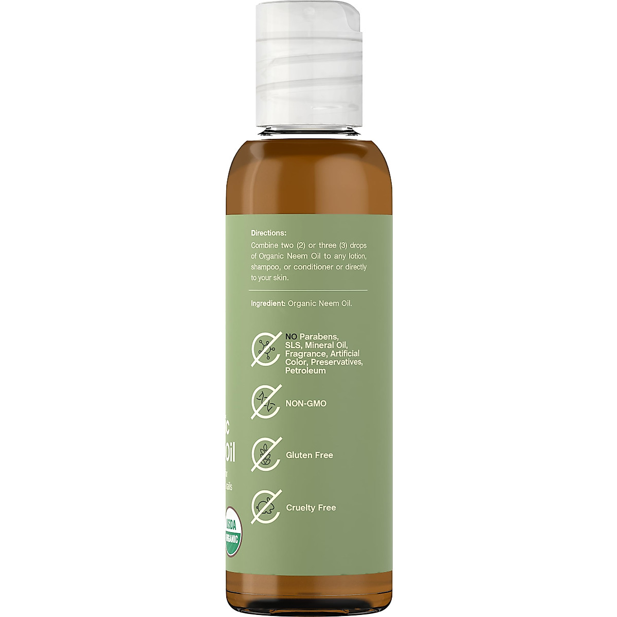 Coera Neem Oil | 4 fl oz | Certified Organic | Moisturizing Oil for Face, Hair, Skin, & Nails | Free of Parabens, SLS, & Fragrances