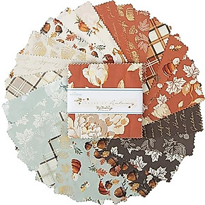 Shades of Autumn Riley Blake 5-inch Stacker, 42 Precut Fabric Quilt Squares by My Mind's Eye