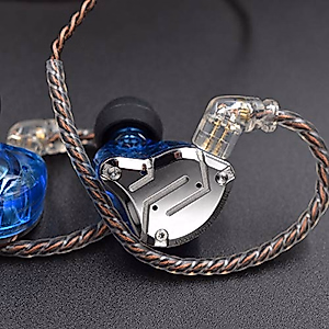 Wired Earbuds, in Ear Headphones, Gaming Earbuds, Earphones Wired with 4BA+1DD Hybrid 10 Drivers HiFi Bass in Ear Monitor, Noise Cancelling Earbuds Wired ZS10 Pro(with mic,Blue)