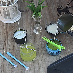 CandMak Candle Wick Kit, 60pcs Candle Wicks with Wick Stickers, Wick Holders and Candle Tags for Candle Making (Thick 4"+6"+8")