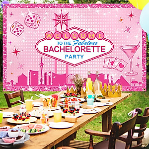 Avezano Las Vegas Bachelorette Backdrop Welcome Tofabulous Las Vegas Bachelorette Party Decorations Banner Pink Casino Casino Theme Prom Bachelorette Banner Supplies Props 70.8 x 43.3 Inch