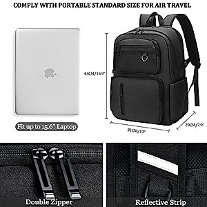 WEREWOLVES 30L Casual Daypack, 2 Compartments Travel Backpack, Sports Bag with Water Bottle Side Pocket and Laptop Compartment, College Bag for Men Women (Black)