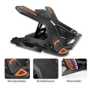 KENTEVIN Laptop Stand Adjustable Laptop Computer Stand Multi-Angle Stand Phone Stand Portable Foldable Laptop Riser Notebook Holder Stand Compatible for 10 to 17” Laptops
