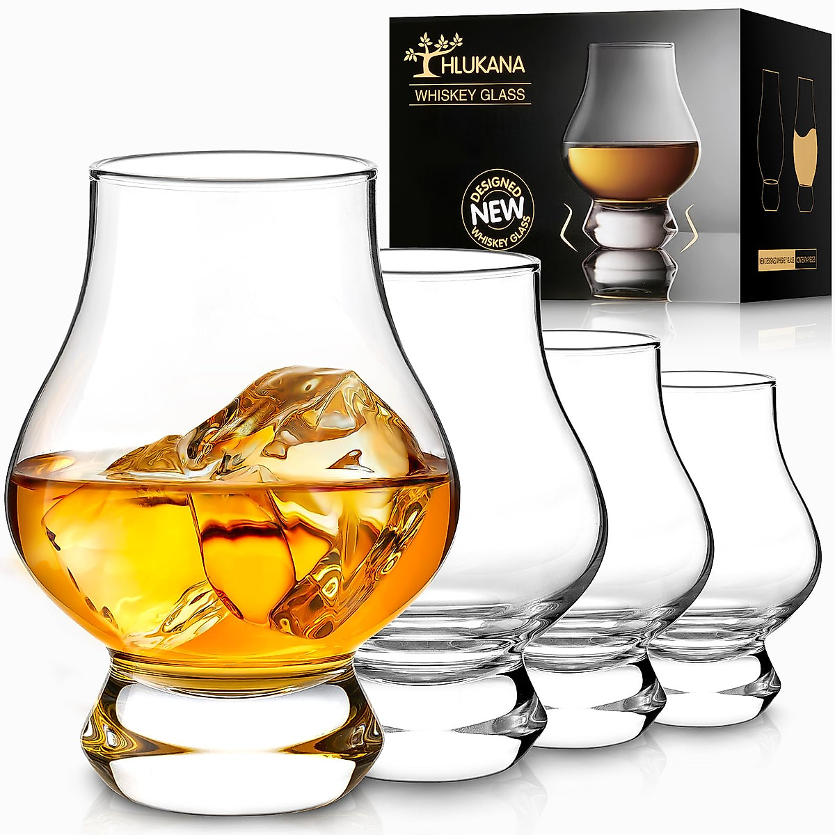 Whiskey Glasses Set of 4, Tequila Glasses, Scotch glasses, Bourbon Glasses, Tasting Glasses, Brandy Snifter Cocktail Whiskey Old Fashioned Glass for Liquor Tequila Gin Cognac Vodka, Shot Glass Bar Set