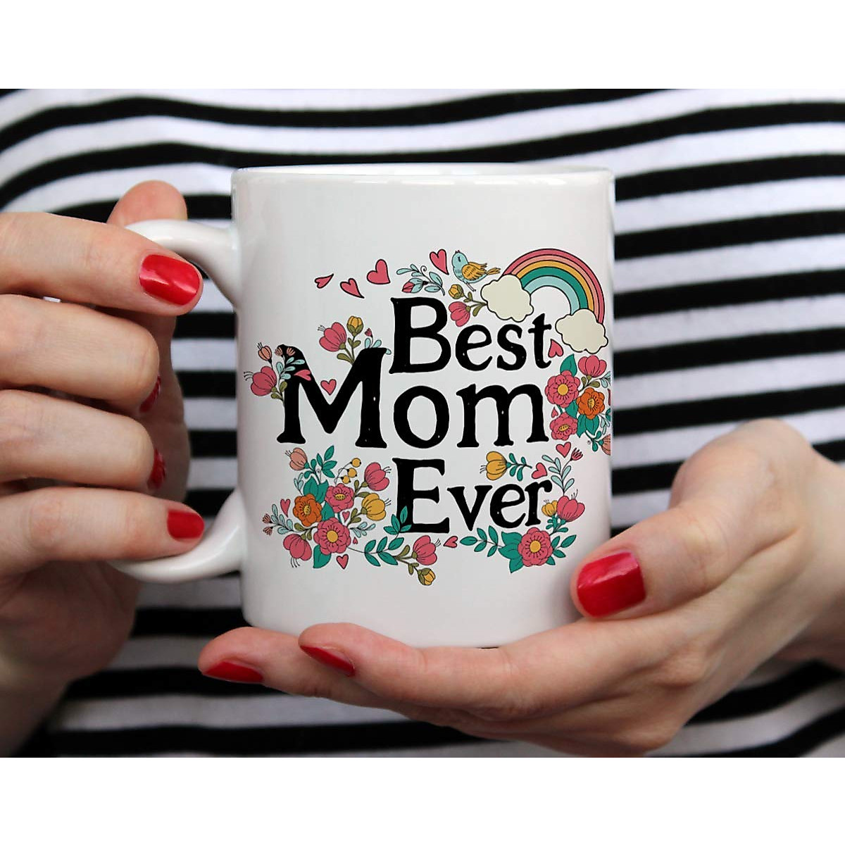 Best Mom Ever Coffee Mug, Mothers Day Cup, Birthday Gift from Daughter Son Kids (11oz)