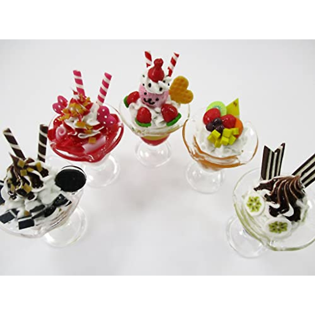 Dollhouse Miniature Food 5 Ice Cream Beverage Compatible with Barbie 16311