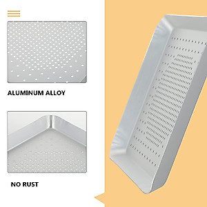 Hemoton Pizza Pan with Holes Carbon Steel Pizza Mesh Pizza Pan Net Square Pizza Baking Pan Seamless Rim Aluminum Pizza Pan Crisper Pizza Baking Net Pizza Screen 9 Inches