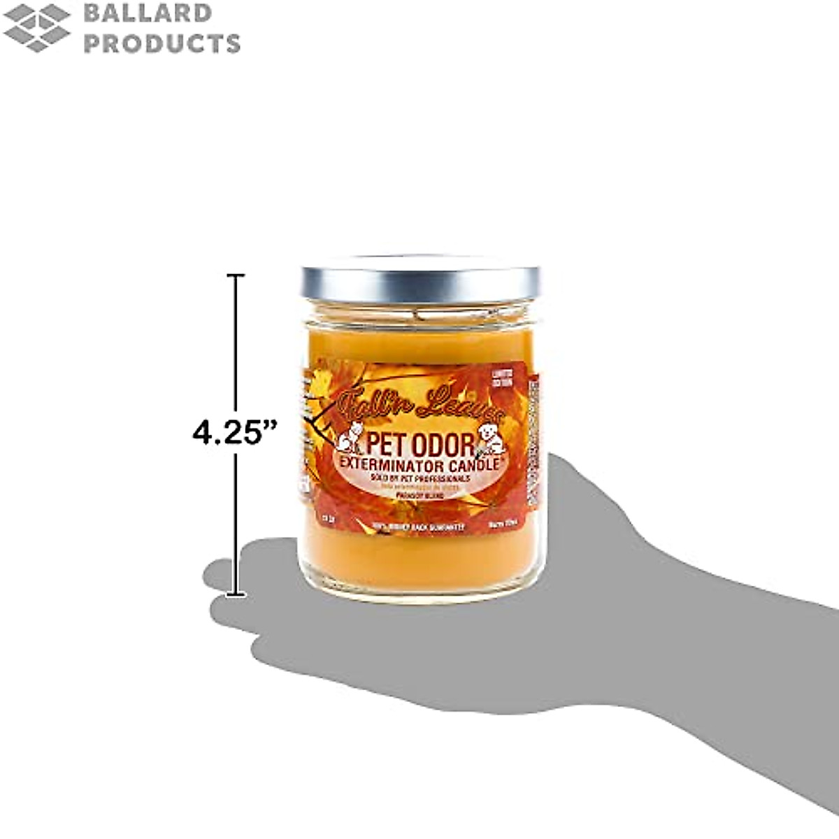 Specialty Pet Odor Exterminator Fall N Leaves Scented Candle Pack of 2 - Pet Odor Candles - Bundle with Ballard Products Air Freshener