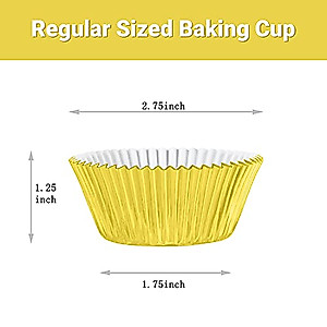 Gifbera Gold Foil Muffin Cupcake Liners/Baking Cups Standard Size, 100-Count