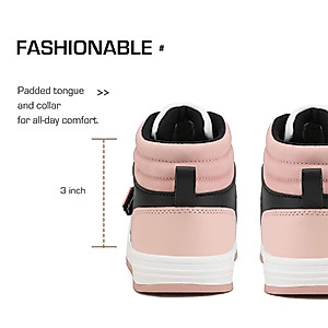 DREAM PAIRS Unisex-Child Freestyle-k, Black/White/Pink, 2 Little Kid