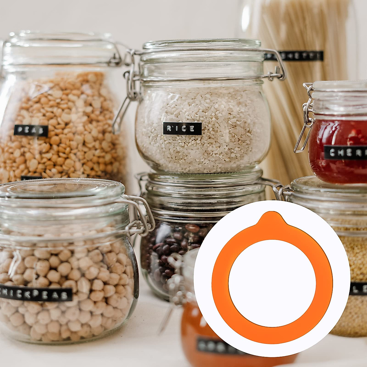 KINBOM 6pcs Silicone Replacement Gasket Seals, Mason Jar Rubber Seals Sealing Ring Silicone Gaskets for Storage Jars Glass Sealed Cans (3.7inch Outer Diameter, 2.7inch Inner Diameter)