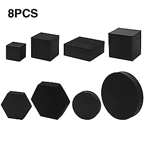 Kakalote Product Photography Props, 8pcs Hard Foam Geometric Cube Props, Solid Blocks Shooting Props for Jewelry Cosmetics and Accessories Modeling and Decoration(Black)