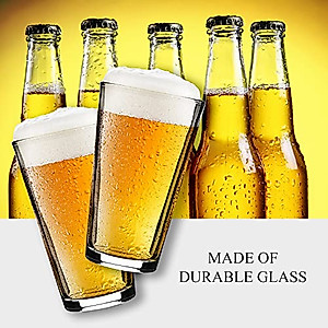 Modvera Beer Pint Glass- Classic Beer Glasses Pint, Bar Glasses Sets for the Home, Bars, Parties, Use for Drinking, Cocktail Shaking, and Mixing Beer or Water, 16 Ounce Water Glasses, Set of 6.