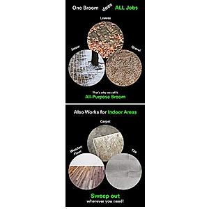 JaniLink Elastik Power Green Broom 55&quot; - Heavy Duty All Purpose Broom