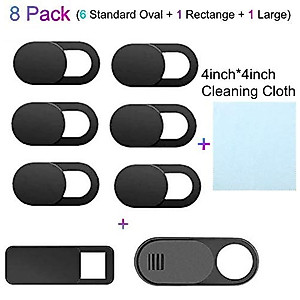Laptop Camera Cover Slide, 8Pack Webcam Cover, Phone Camera Cover, Ultra-Thin Computer Camera Cover Slide - Fits Most Laptop, Desktop, PC, Tablet, Smartphone to Protect Your Privacy and Security