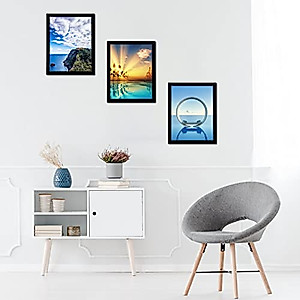 MENNTHUI 11x14 Black Picture Frame Set of 3, Wall Mounting Horizontally or Vertically, Decoration for Photos, Paintings, Posters, Artwork