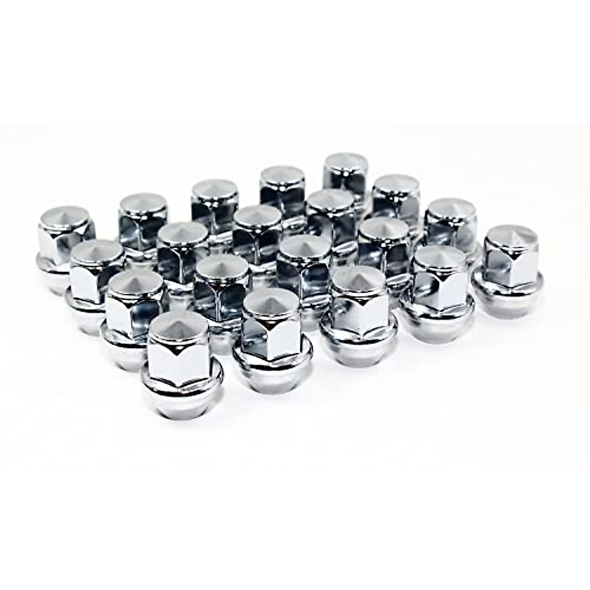 Set of 20 Veritek 12x1.5mm 3/4 19mm Hex 1.25 Inch 31.75mm Length Chrome OEM Factory Style Large Acorn Seat Lug Nuts for Ford Focus Fusion Escape Lincoln MKC MKZ Factory Wheels