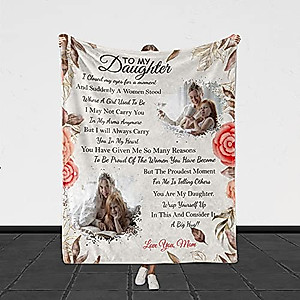 Launchigo Customized to My Daughter Blanket. Cozy Fleece Blanket for Birthday, Christmas & Daughter's Day Gift [Custom] (Daughter Blanket 12, 50" X 60")