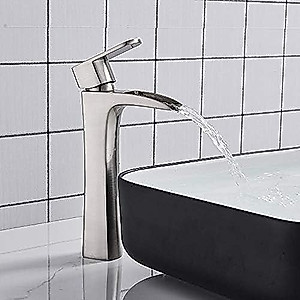 Bath Basin Faucet Basin Sink Faucet Waterfall Spout Glass Bathroom Crane Cold Hot Water Mixer Taps Bathroom Faucets