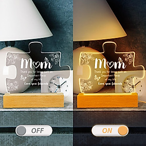 Gifts for Mom - Birthday Gifts for Mom Engraved Night Light Lamp, Mom Christmas Gifts with Wooden Base, Mom Gifts from Daughter Son, Presents for Mom Mother, New Mom, Mother in Law, Ideas