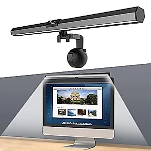 Vunvooker Computer Monitor Light Bar,E-Reading LED Lamp for Curved/Flat Screen with USB Powered,Touch Sensor,Adjustable 3 Color Temperature,Dimmable Monitor Lamp for Desk/Office/Home,15.7 inch,Black
