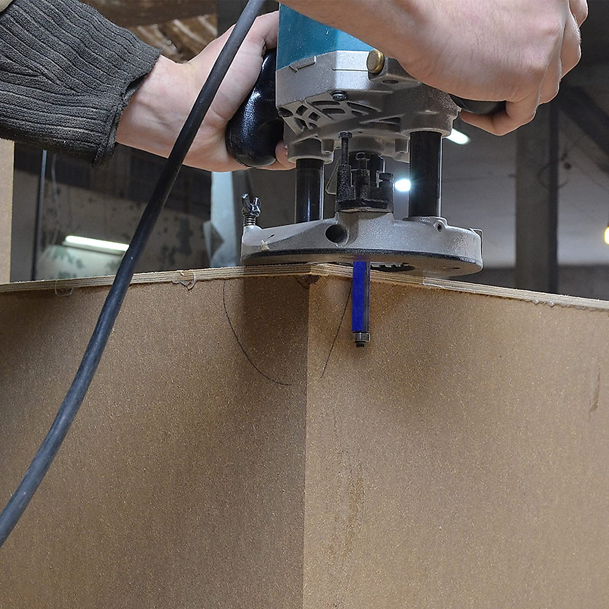 TOOLDO 3" inch Bearing Flush Trim Bit，C3 Carbide Flush Trim Router Bit, 1/2 inch Shank for Wood Router, for DIY, Woodworking Project, High Grade