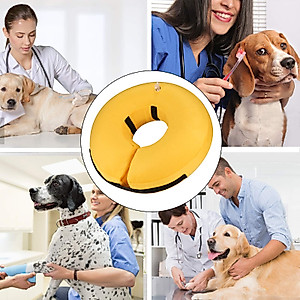 MUKSIRON Recovery Collar for Dogs,Soft Protective Inflatable Dog Cone Collar for After Surgery, Adjustable Elizabethan Collar for Small/Medium/Large Dog and Cats to Prevent from Scratching & Biting