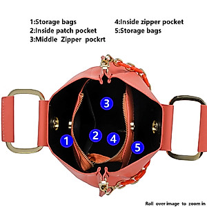 Qiayime women's Fashion shoulder handbags purses PU Leather Top Handle satchel Tote Crossbody Bag (Orange)