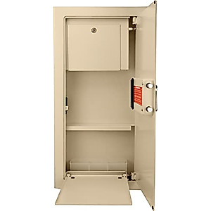 Barska AX13764 White Biometric Fingerprint Security Wall Safe 0.83 Cubic Ft, Beige