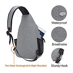 MOSISO Rope Sling Backpack (Up to 13 inch), Multipurpose Crossbody Chest One Shoulder Outdoor Travel Hiking Daypack, Gray
