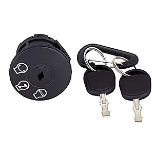 Ignition Starter Switch with Keys 3 Position Fits for AYP Bad Boy Cub Cadet Husqvarna Delta John Deere MTD John Deere Replaces 725-04228 925-04228 92504228 AM133596 583070001