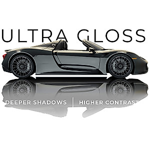 VViViD+ Ultra Gloss Candy Charcoal Grey Vinyl Car Wrap Premium Paint Replacement Film Roll with Nano Air Release Technology, Stretchable Protective Cap Liner, Self Adhesive (1ft x 5ft)