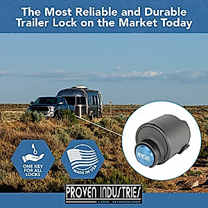 Proven Industries Model 2516-AS Trailer Lock, Fits (1997-2019) 2 5/16-Inch Airstream Couplers, Made in The USA (Blue)