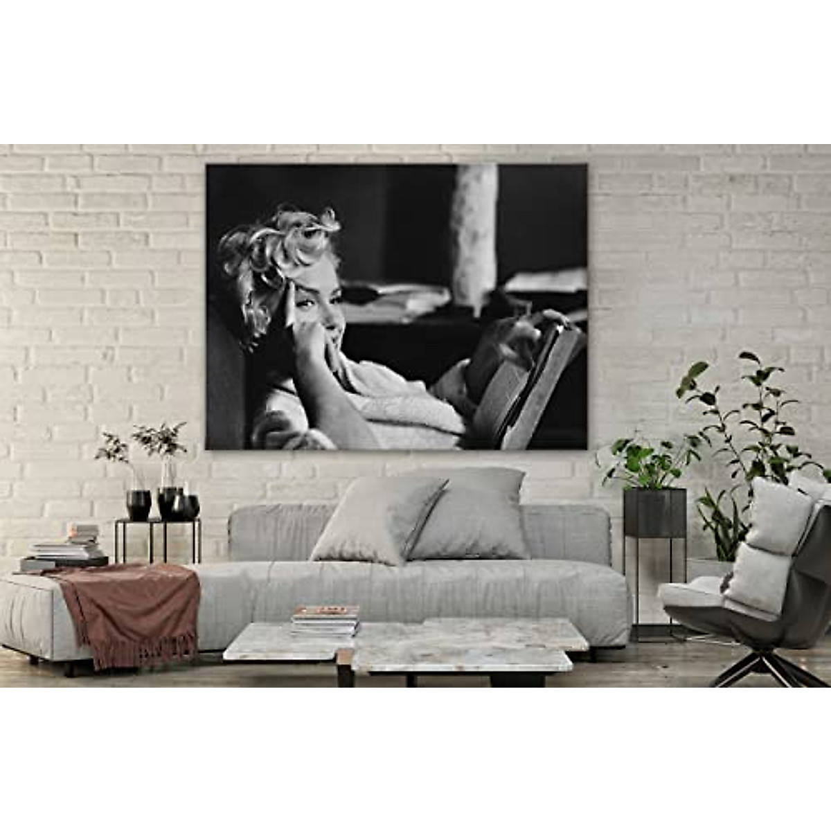 SpiritualHands - Marilyn Monroe Wall Art Canvas & Poster, Trendy Wall Decor, Girly Makeup Room Decor, Framed Vintage Wall Art , Vogue Poster, Art & Room Posters, Chanel Pictures Wall Decor for Bedroom (Marilyn Monroe Book, 8" x 12" - Ready to Hang)