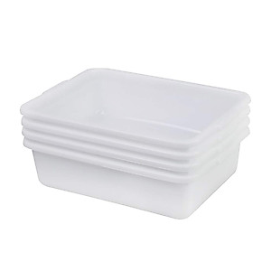 CadineUS Small Bus Tubs Commercial Set of 4, Plastic Wash Basin, 8 Liter