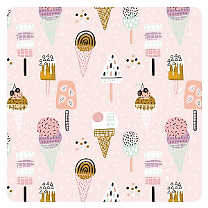 BapronBaby Flutter Pink Ice Cream Bapron - No Neck Tie Safer Bib for Baby & Toddler - Soft Waterproof Stain Resistant - Machine Washable - Sz Baby/Toddler 6m-3T