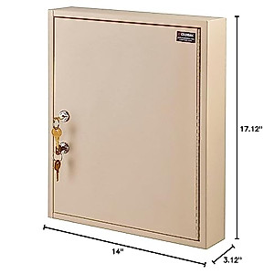 Global Industrial Medical Security Cabinet with Double Key Locks, 14"W x 3-1/8"D x 17-1/8"H, Beige