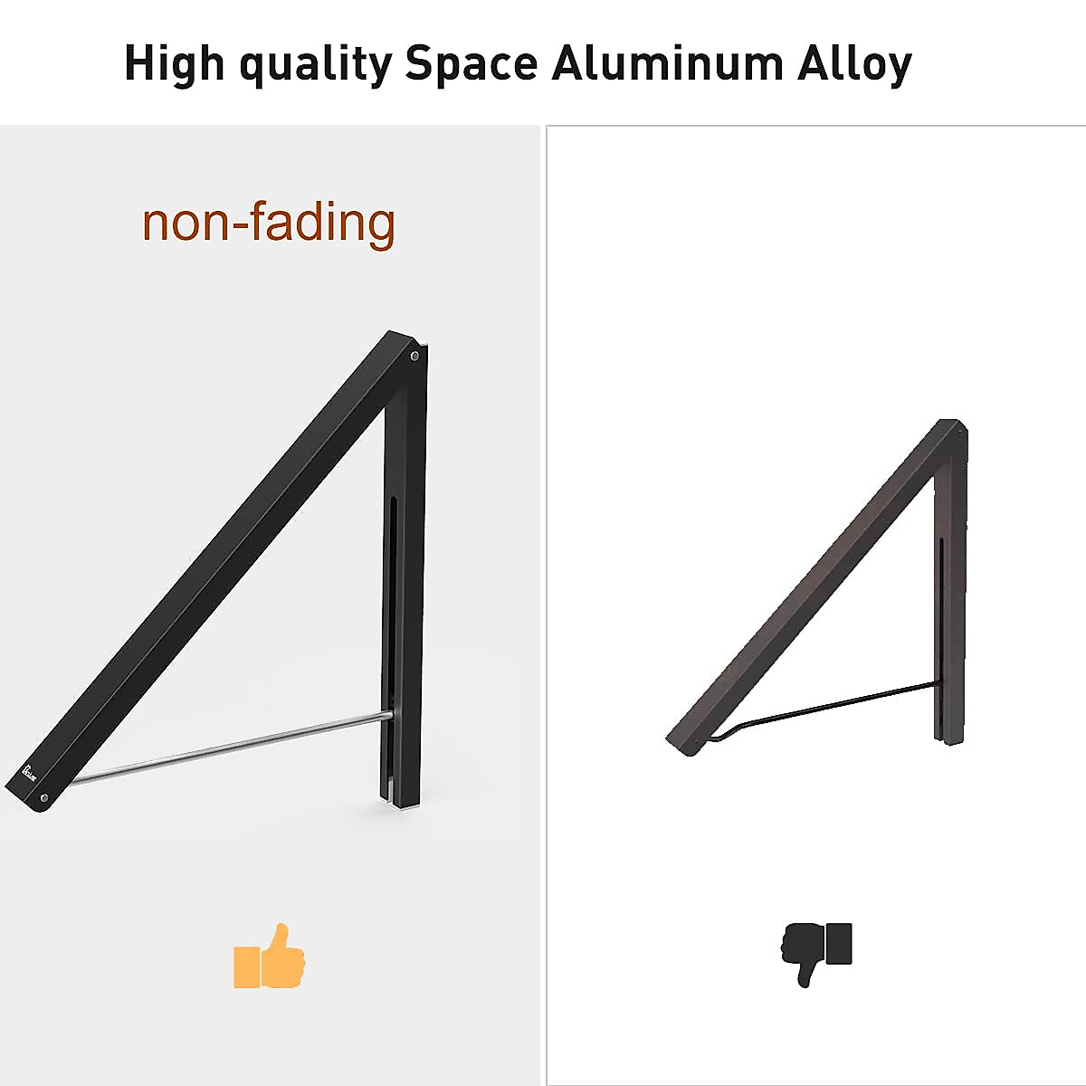 Anjuer Laundry Room Clothes Rack - Wall Mounted Retractable Folding Clothes Hanger Drying Rack for Laundry Room Closet Storage Organization, Aluminum, Easy Installation (Black)