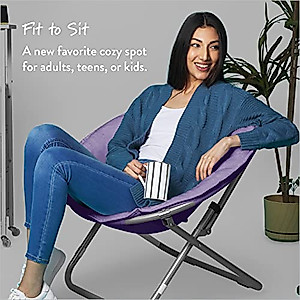 Urban Shop Faux Fur Saucer Chair, Purple