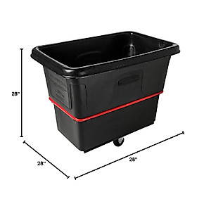 Rubbermaid Commercial Products Cube Truck, 9.6 Bushel, Black, FG471200BLA