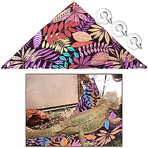 Bearded Dragon Hammock, Bearded Dragon Bed Lizard Lounger Soft Canvas Reptile Hammock for Reptile Habitat Lizard Reptile Tank Accessories (Purple, 15.7 ''x 15.7'' x 19.8'')