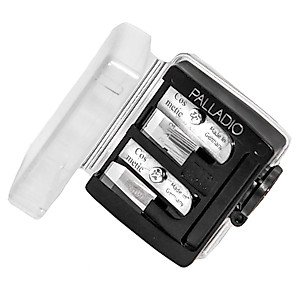 Palladio Double Barrel 3 in 1 Cosmetic Pencil Sharpener with Cover, Stainless Steel Blade, Size Adjuster, Essential for Small and Extra Large Lip Liner, Eyeliner, Brow Pencils