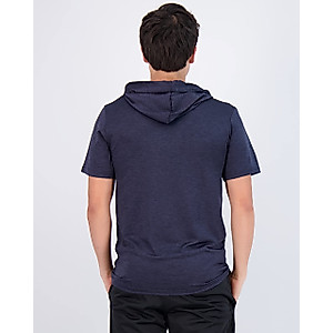 3 Pack: Mens Dry Fit Moisture Wicking Short Sleeve Active Athletic Hoodie Pullover Sweatshirt Workout Running Fitness Gym Sports Casual Tee Outdoor Summer Hiking Beach Outfit- Set 1, M